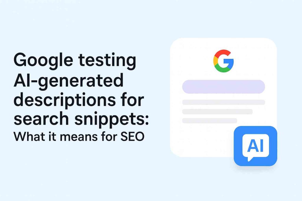 Google Testing AI-Generated Descriptions for Search Snippets: What It ...