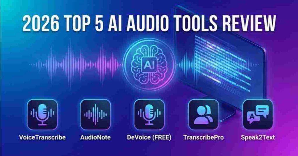 2026 Top 5 AI Audio Tools Review: Best Audio to Text Converters
